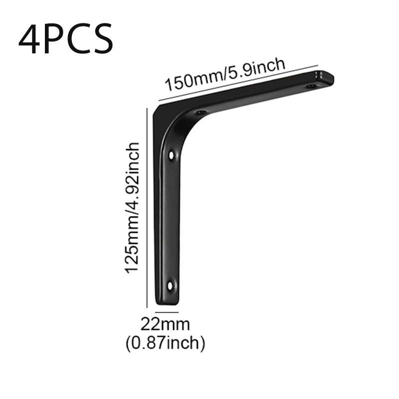4PCS L-Shaped Wall Mount Shelf Bracket Heavy Duty Floating Shelf ...