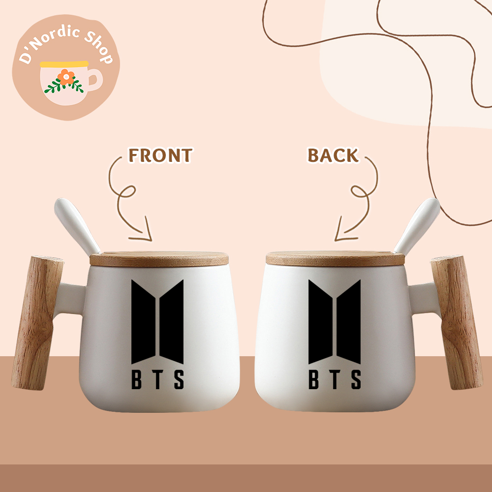 DNS Korean BTS Bangtan Kpop Ceramic Nordic Customize Mug with Lid and ...