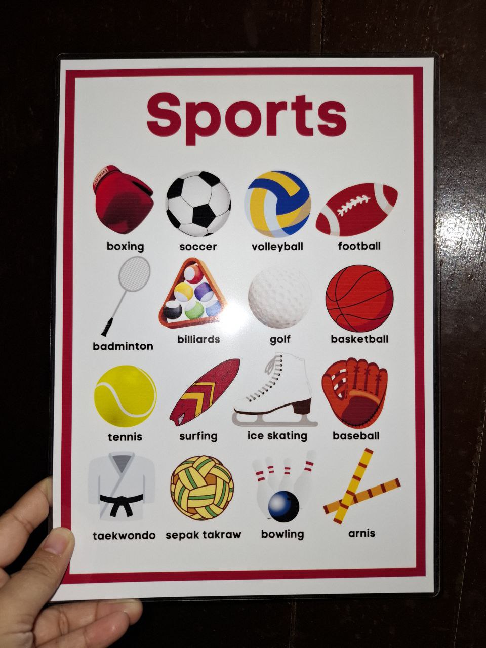 Lamindated Educational chart for kids Laminated A4 Size SPORTS EXERCISE ...