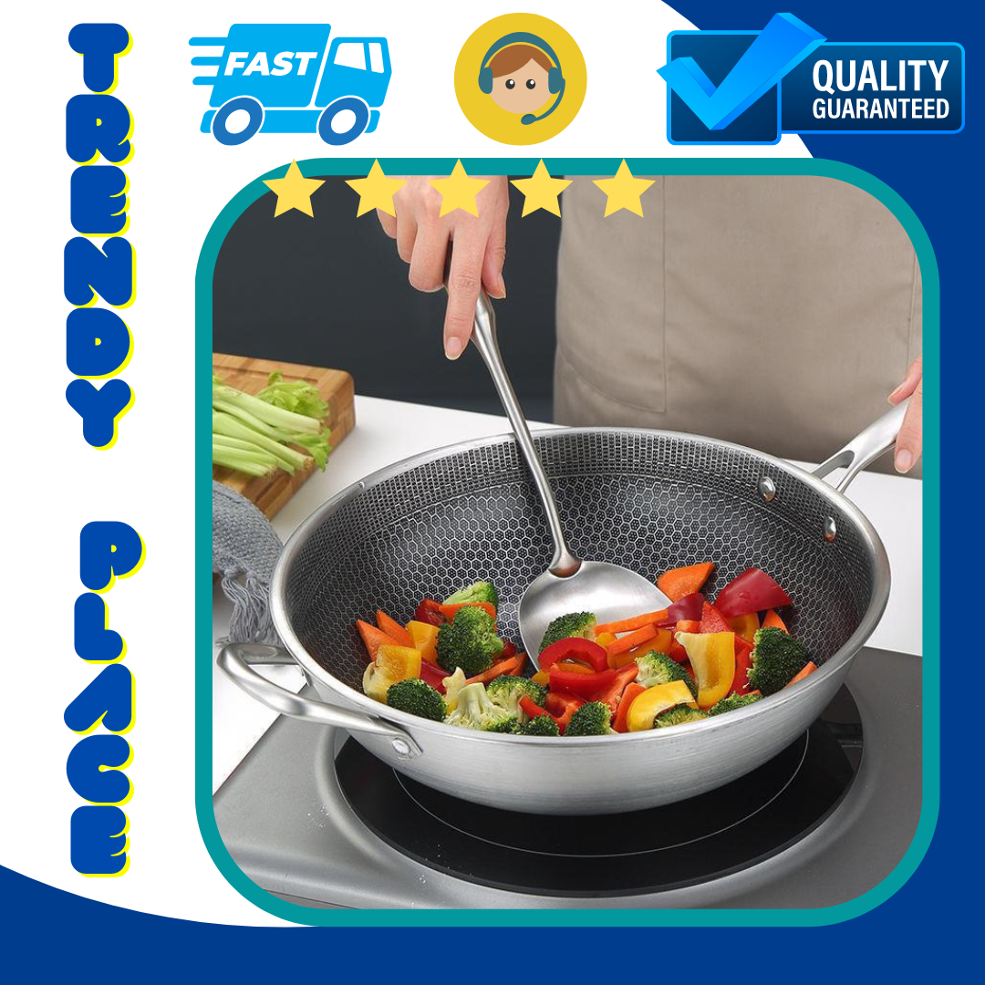 Non-stick Cooking Pan Honey Comb Surface Multi-layer for equal heat ...