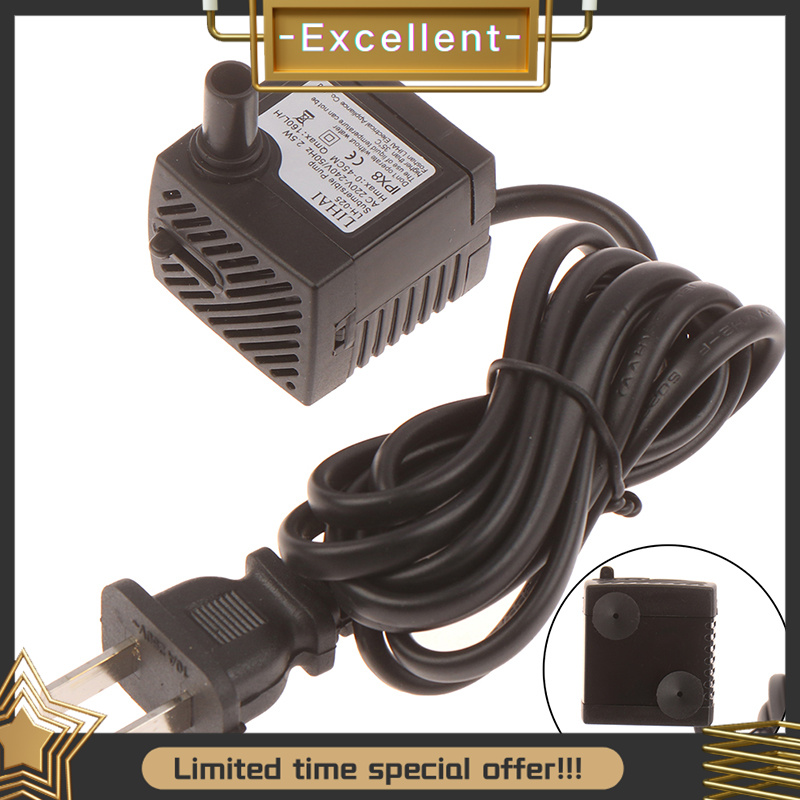 Excellent AC 220V 3W US Plug Submersible Water Pump Aquarium Fountain ...