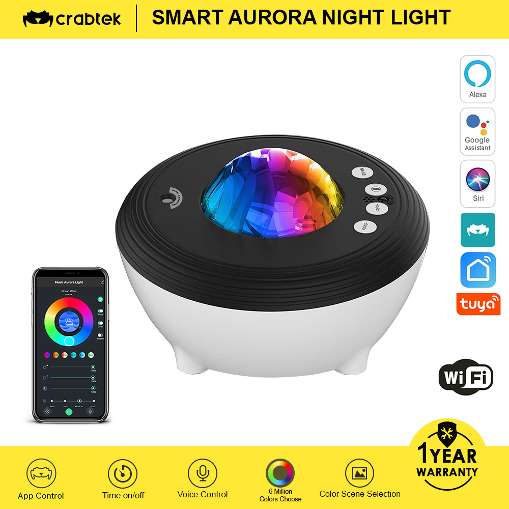 Crabtek Smart Wifi Star Projector Night Light Projector Aurora ...