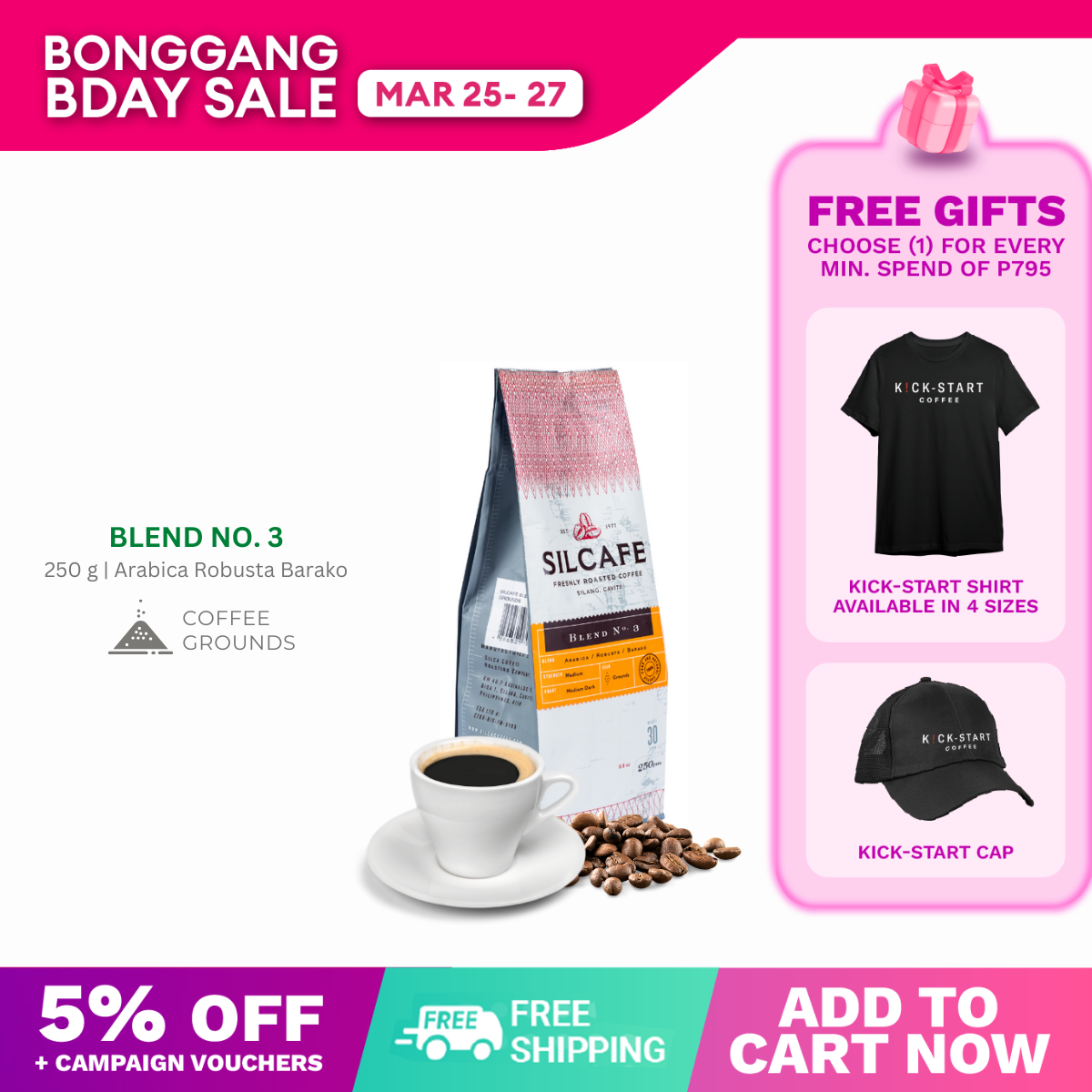 Silcafe Blend No. 3 Ground Coffee (250g) freshly roasted Arabica ...