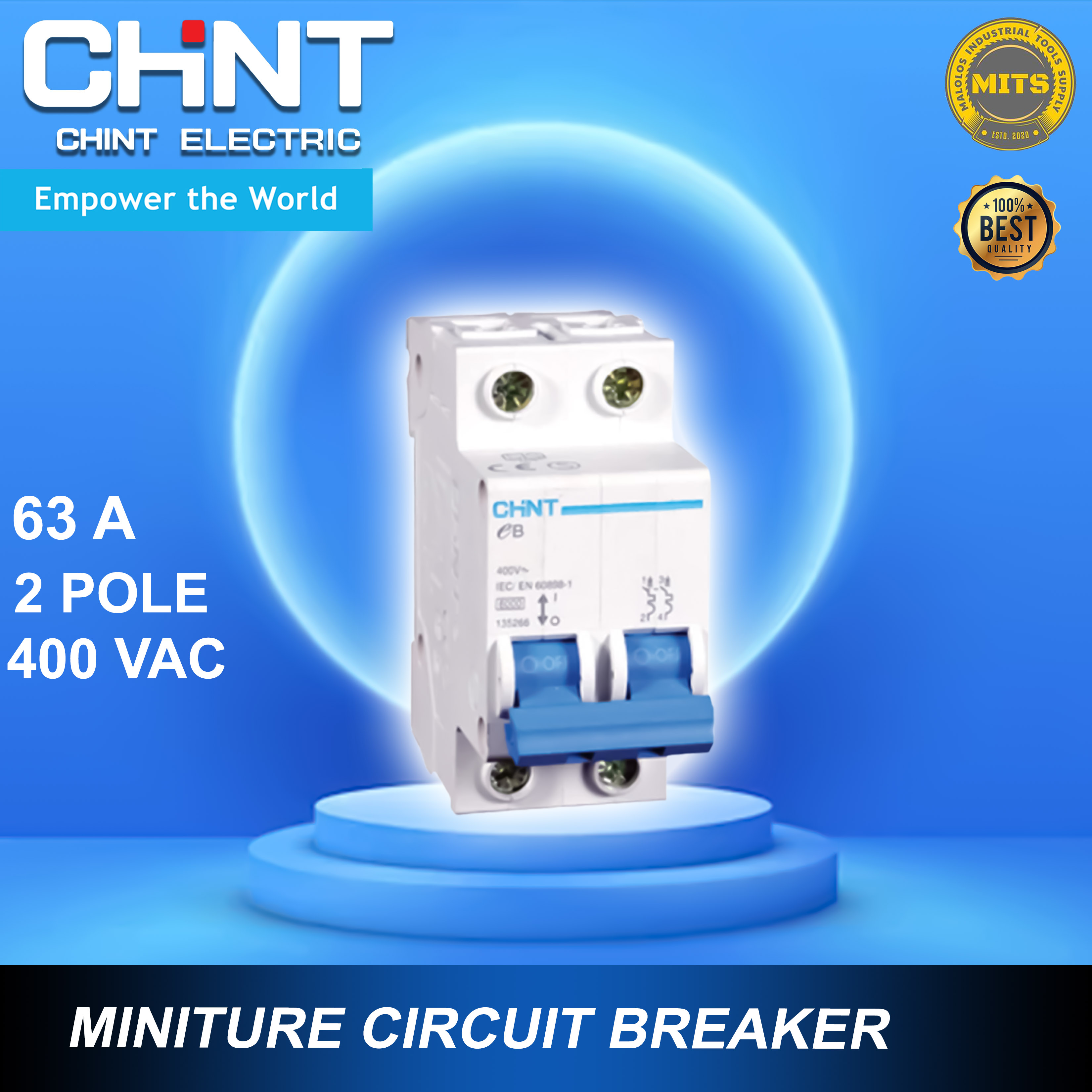 CHINT Miniature Circuit Breaker (MCB) - 2 Pole 16A, 20A, 32A, 40A & 60A ...