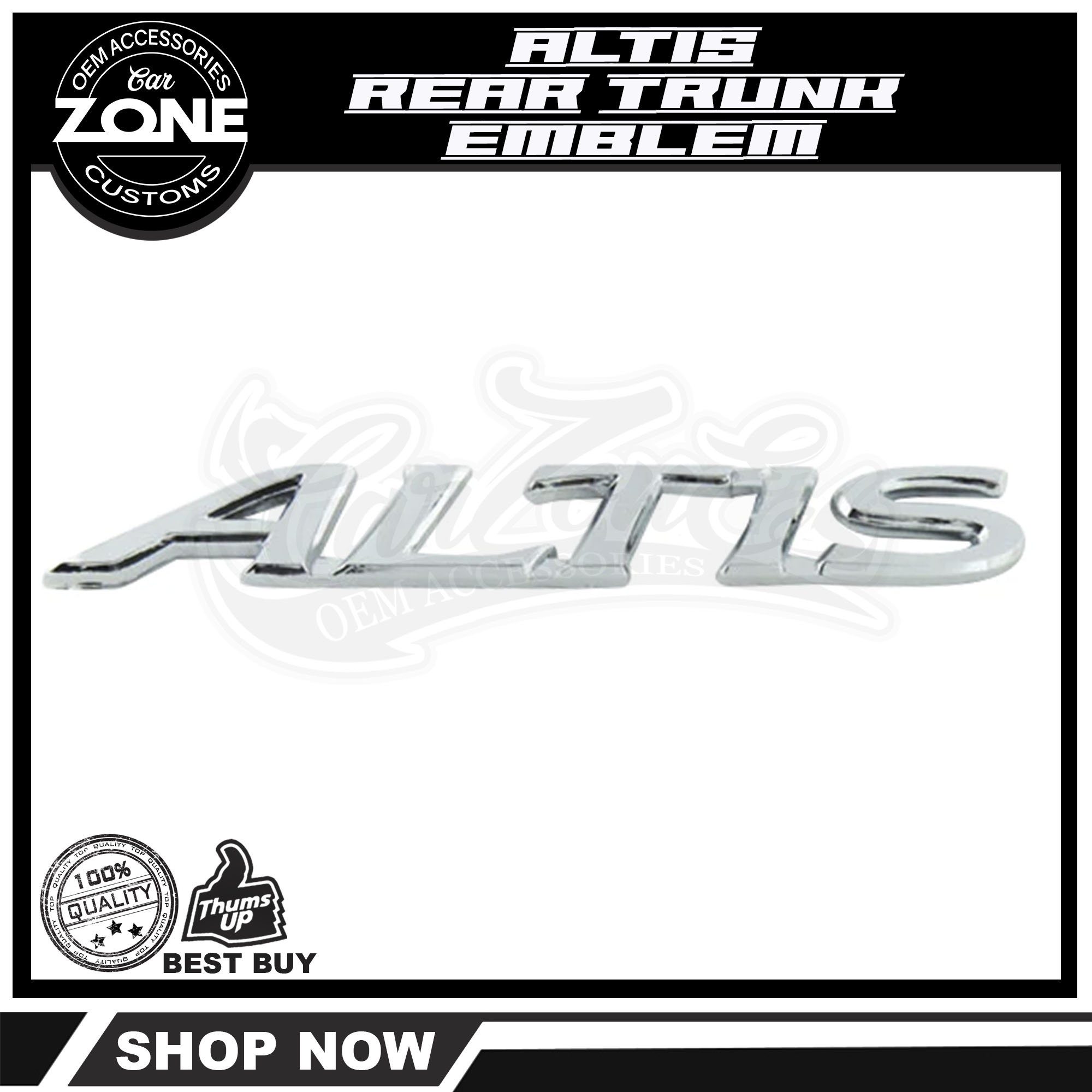 ALTIS Word Rear Trunk Badge Emblem for Toyota Altis (Chrome) | Lazada PH