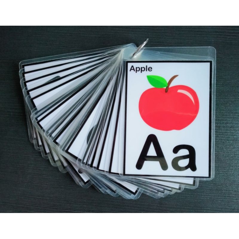 LAMINATED ALPHABET FLASHCARDS A-Z (Aa-Zz) UPPERCASE AND LOWERCASE Size ...