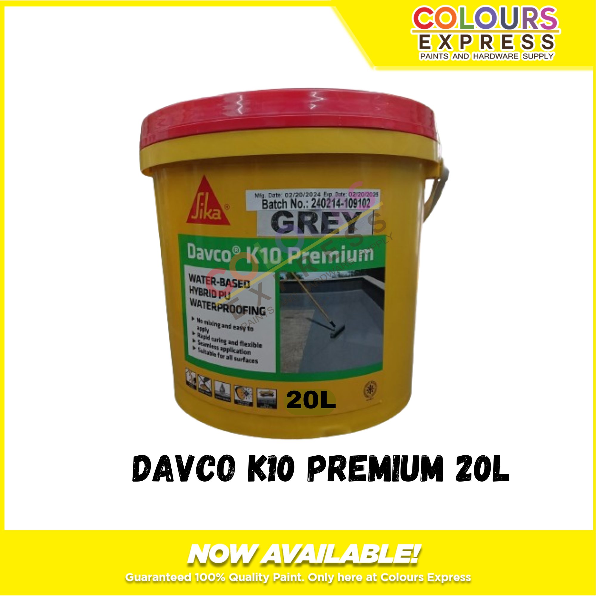 Davco K10 Premium Gray - Waterbased Hybrid PU Waterproofing 4L | Lazada PH