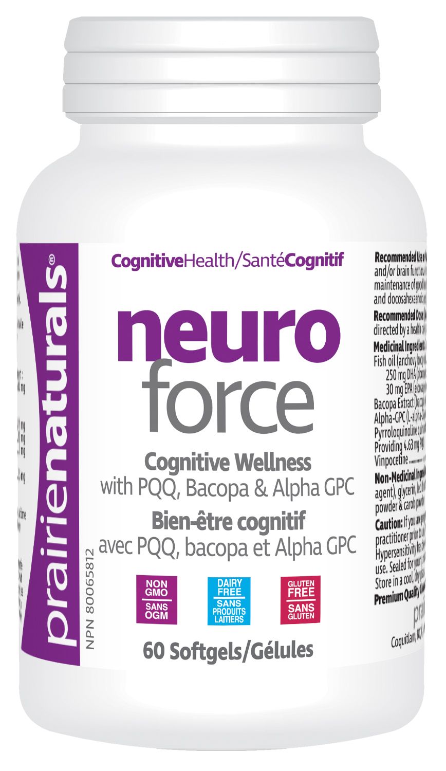 Prairie Naturals NeuroForce with PQQ, Bacopa, & Alpha GPC, Memory ...