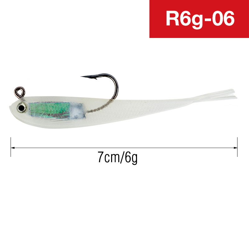 Soft Plastic Lure 7cm/6g Split Tail Lead Fish Swimbaits With Hooks ...