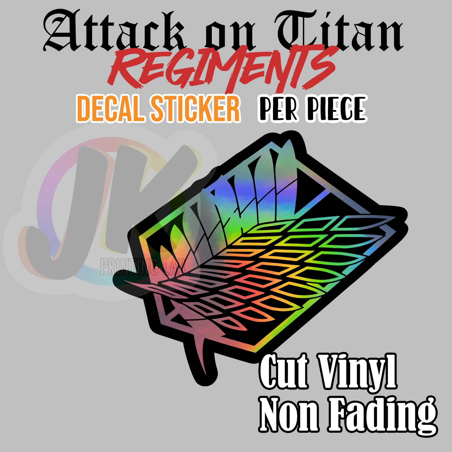 Attack on Titan (Regiment) Vinyl Decals for Tumblers, Laptops, Motors ...
