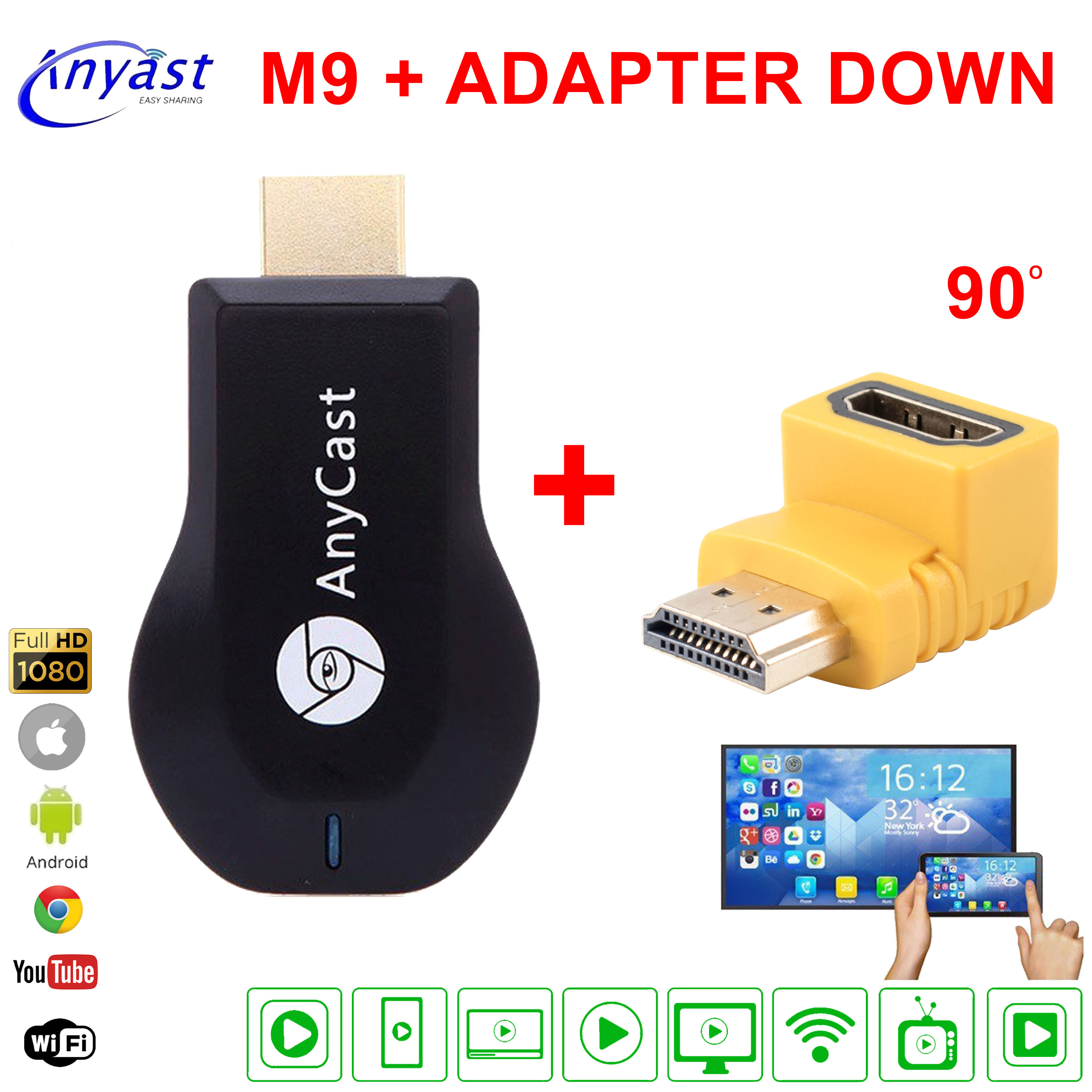 AnyCast Chromecast M4 PLUS / M9 PLUS TV Stick WiFi Dongle Receiver ...