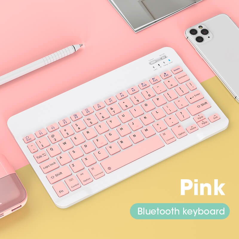 Macaron Keyboard Set 10 Inch Wireless Bluetooth Keyboard Mouse Support ...
