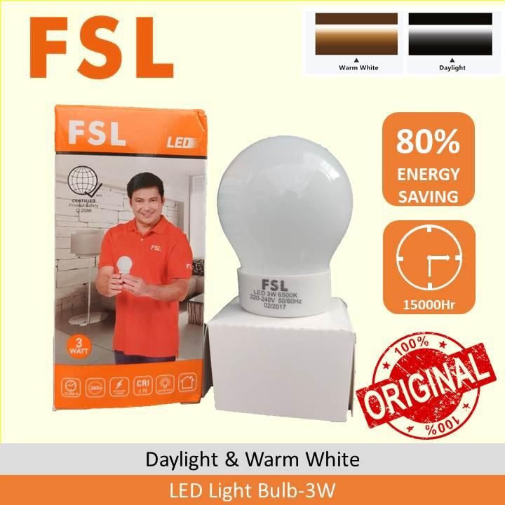 FSL LED Bulb 3W - Warm White/Daylight 【FREE SHIPPING】 | Lazada PH