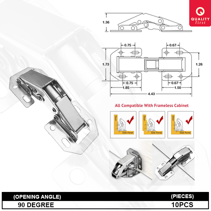Concealed hinge 90 Degree Hinge 4 Inch Concealed Hinge For Cabinets ...