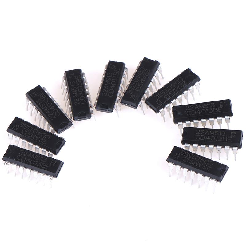 10ชิ้นใหม่ CD4013BE CD4013 Dual D-Type Flip-Flop Ic Dip-14 Logic ชิป ...