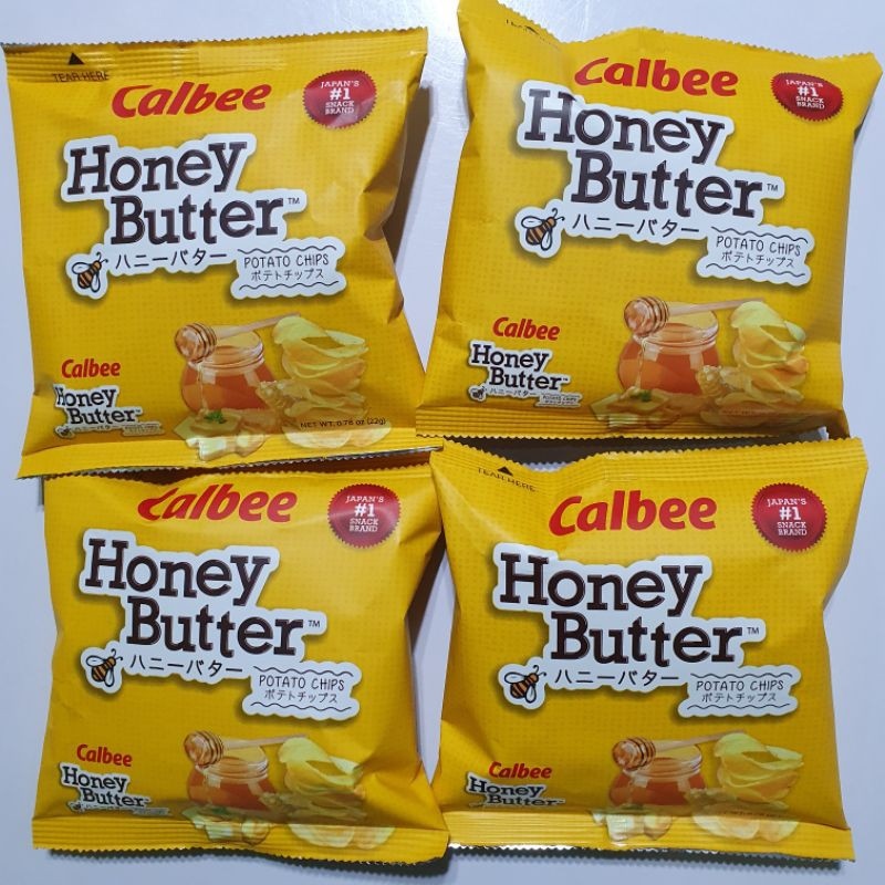 Xaviersawe PACK OF 4 - Calbee Honey Butter 60g Japanese snack food Cheddar Sour Cream Wasabi ...