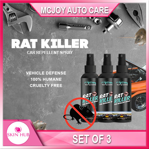 RAT KILLER (SET OF 3) HOUSE AND CAR ENGINE / CAR REPELLENT SPRAY ANTI ...
