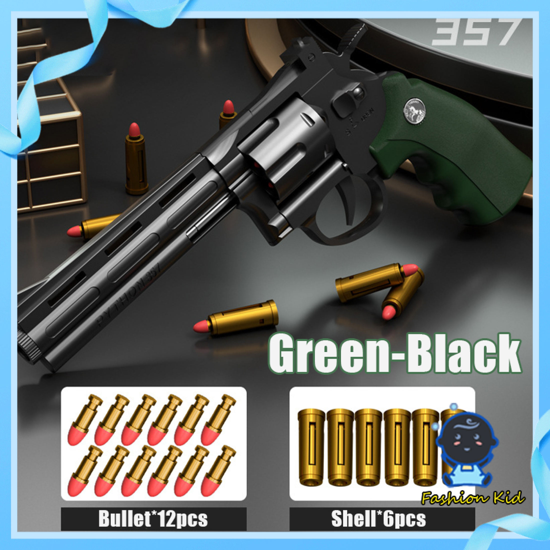 Mechanical Continuous Revolver 357 For Children And Boys Soft Bullet ...