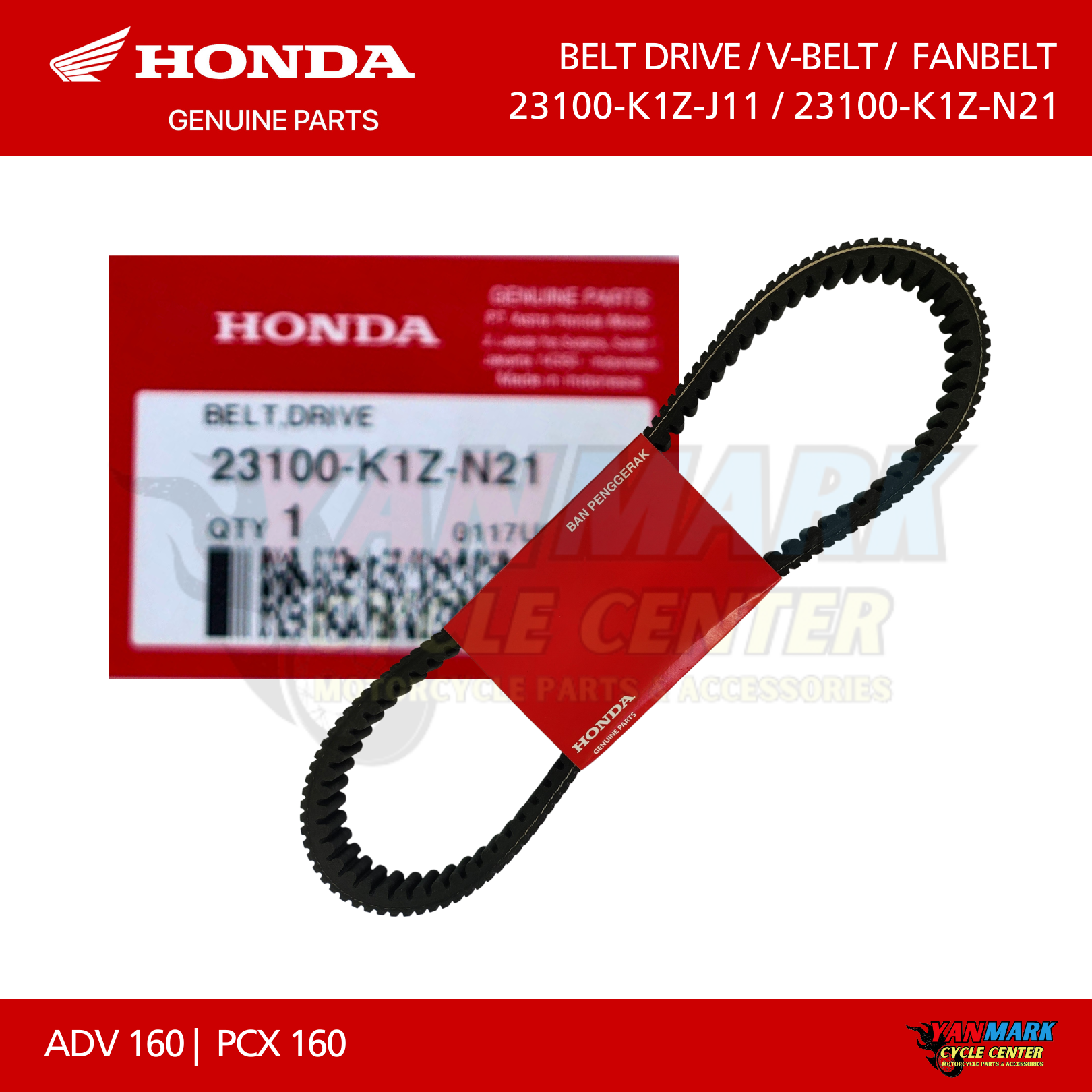 ORIGINAL HONDA - BELT DRIVE / V-BELT / FANBELT - ADV 160 | PCX 160 ...
