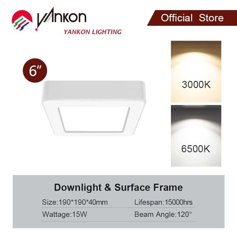 Yankon LED Downlight/Surface Panel Set 15W/24W Round Square Ceiling ...