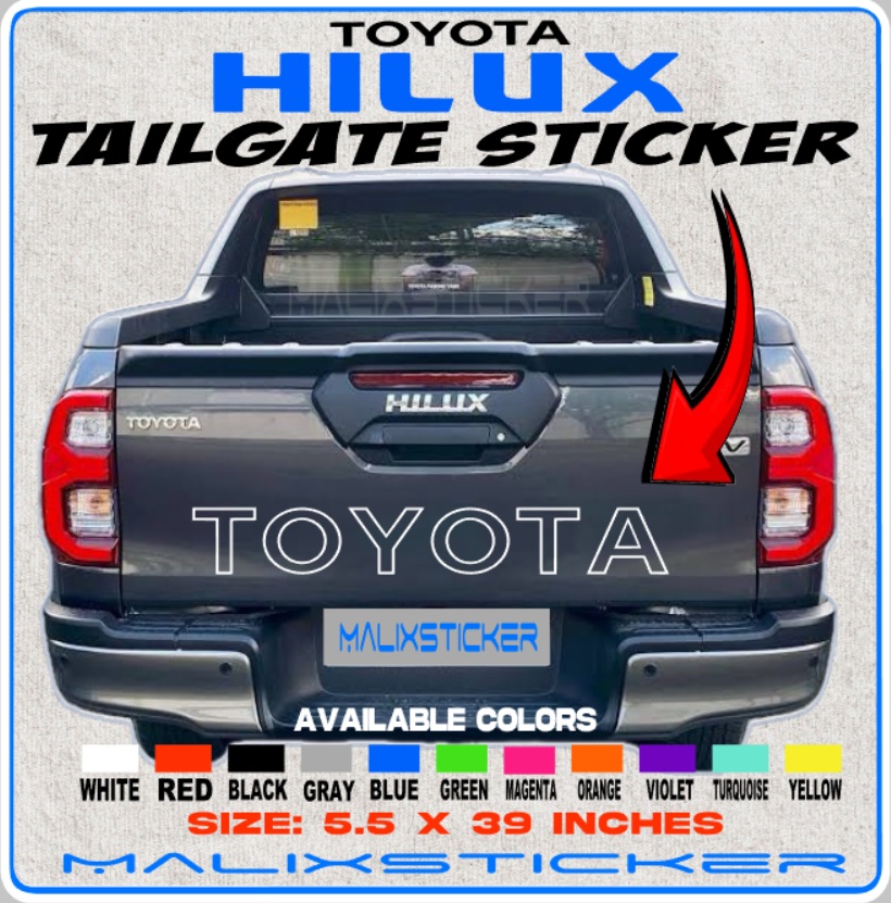 Toyota Hilux / Conquest / Hilux GR tailgate sticker decals TOYOTA ...