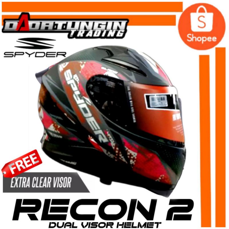 SPYDER Recon 2 GD Dual Visor Helmet + FREE Extra Clear Visor | Lazada PH