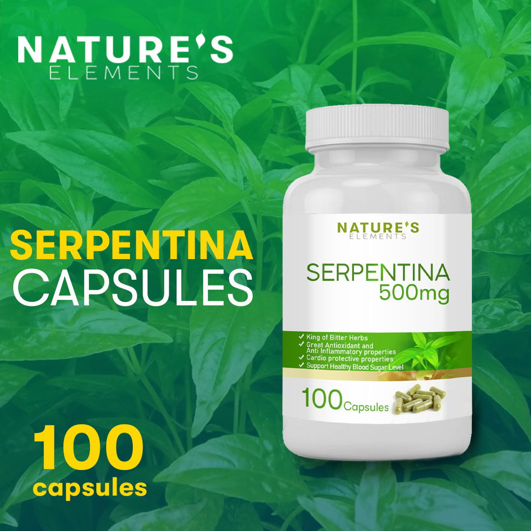 Organic Pure Natural Serpentina Capsules (100 Capsules) - For ...