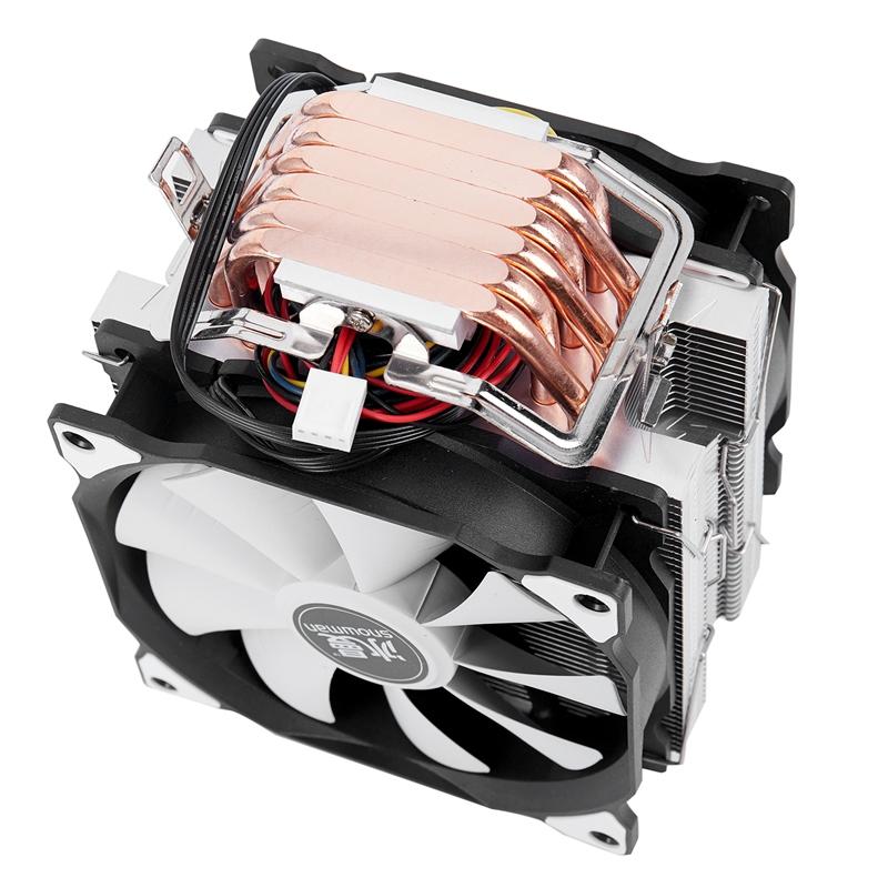 SNOWMAN 4PIN CPU cooler 6 heatpipe Double fans cooling 12cm fan LGA775 ...
