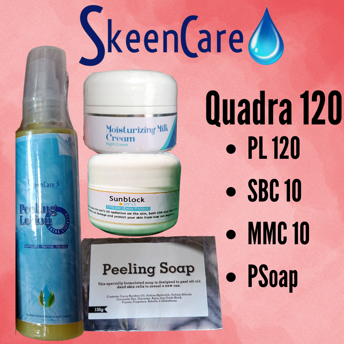 Skeen Care Original Peeling Lotion 120 mL Sunblock Cream 10 g ...