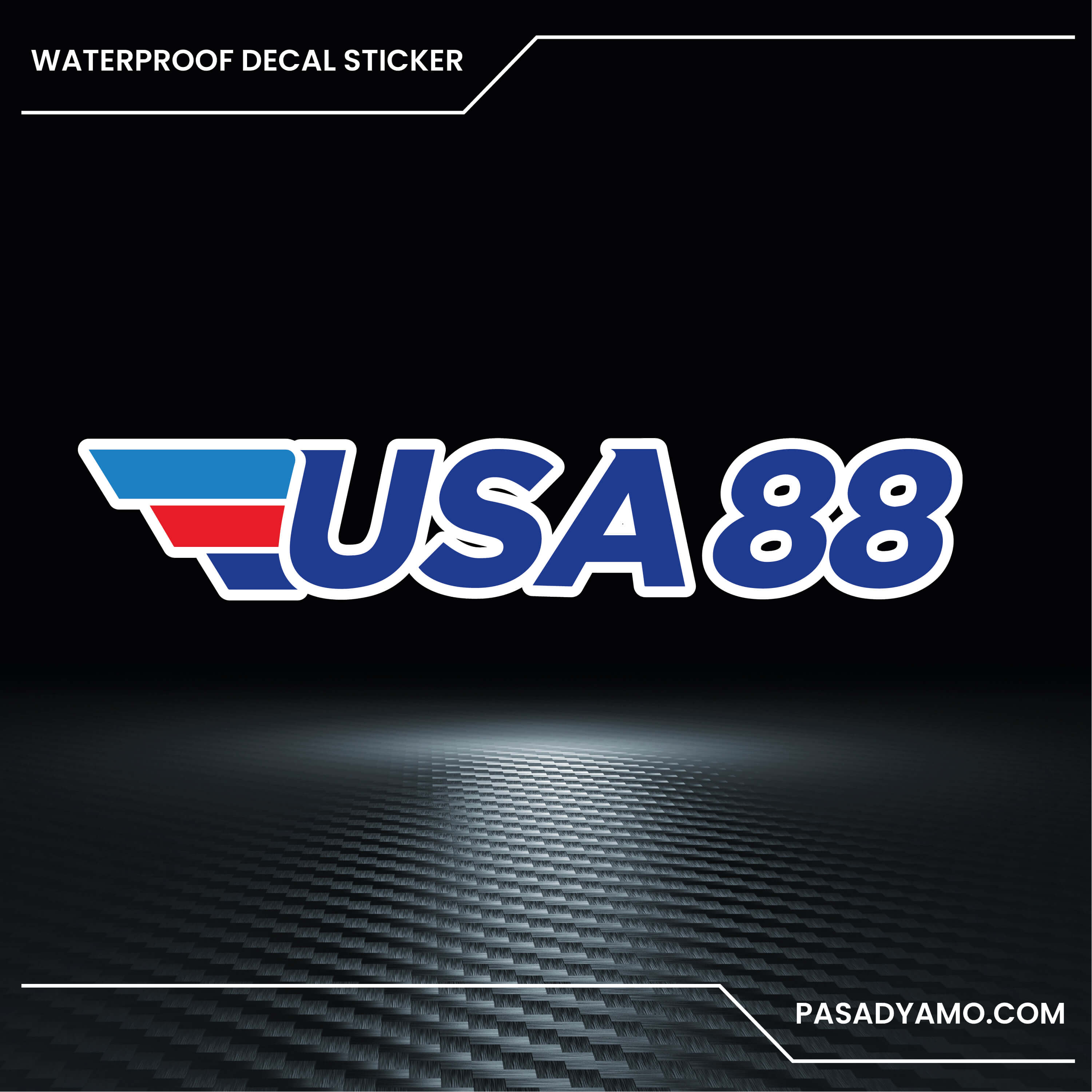 USA88 Logo Decal Sticker for Cars Motorcycles Laptops Skateboards 1.5 x ...