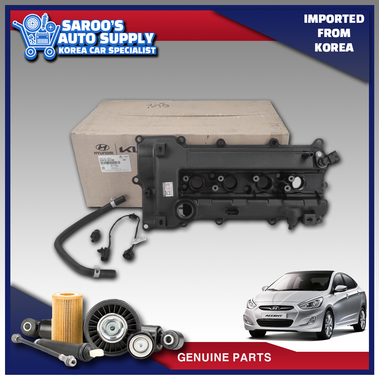 [Kappa][Genuine] Rocker Cover / Valve Cover For Hyundai Accent , 2014 ...