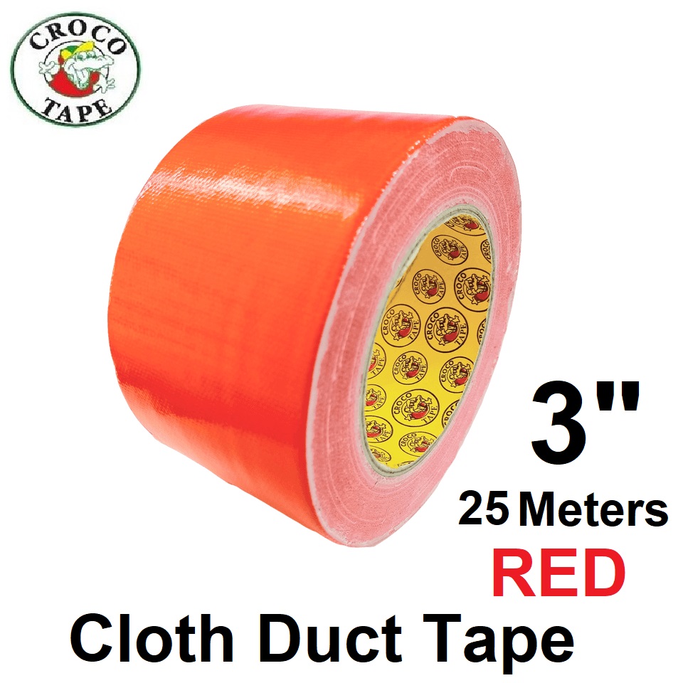 Crocodile Cloth Duct Tape - Red Mesh Duck Tape 3 inches x 82 feet or 72 ...