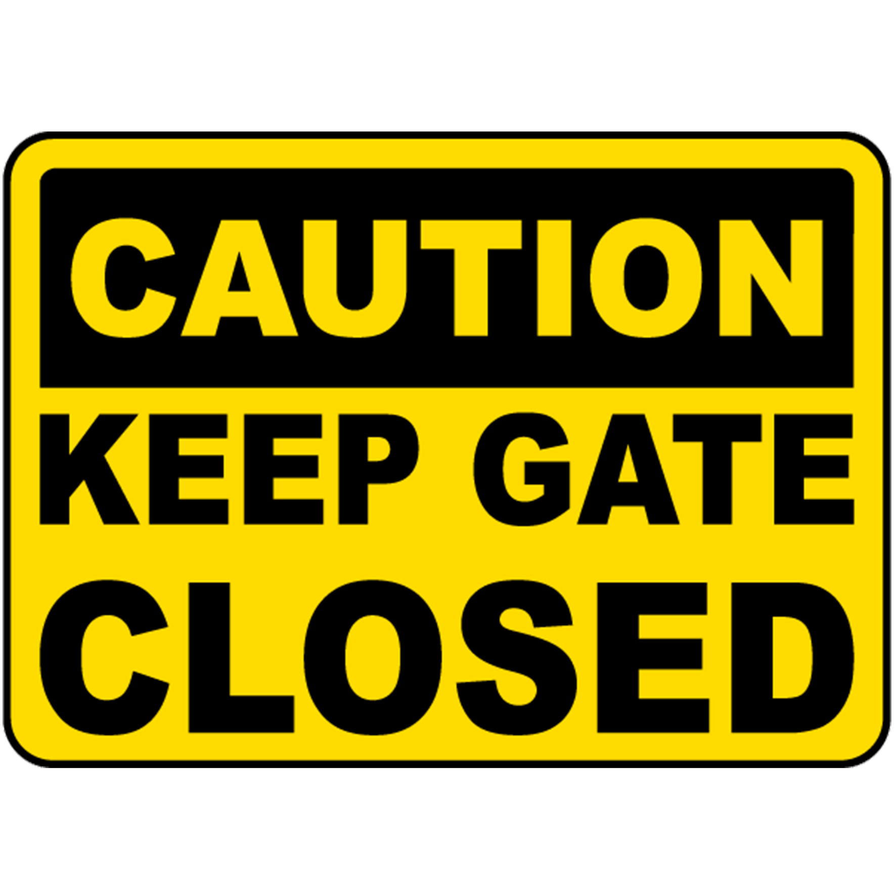 Caution Keep Gate Closed - Yellow - Laminated Signage Waterproof - A4 ...