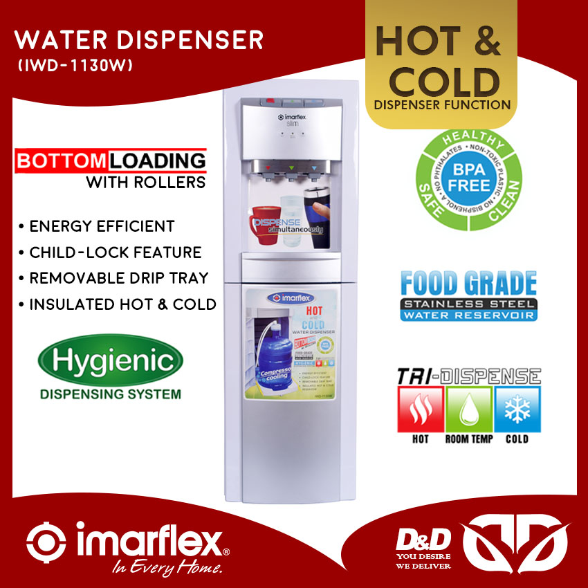 D&D | Imarflex IWD-1130W Hot and Cold Bottom Load with Rollers Water ...