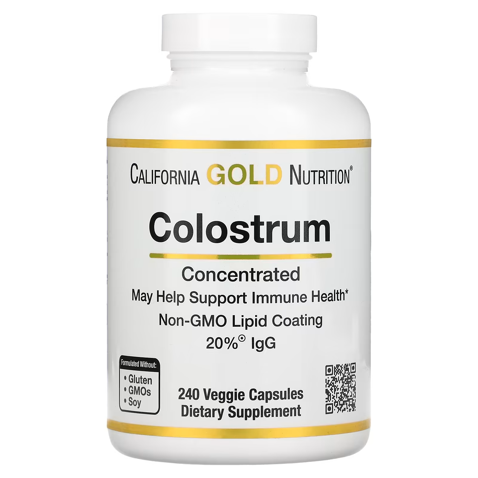 Colostrum 240 Veggie Capsules USDA Grade by California Gold Nutrition ...
