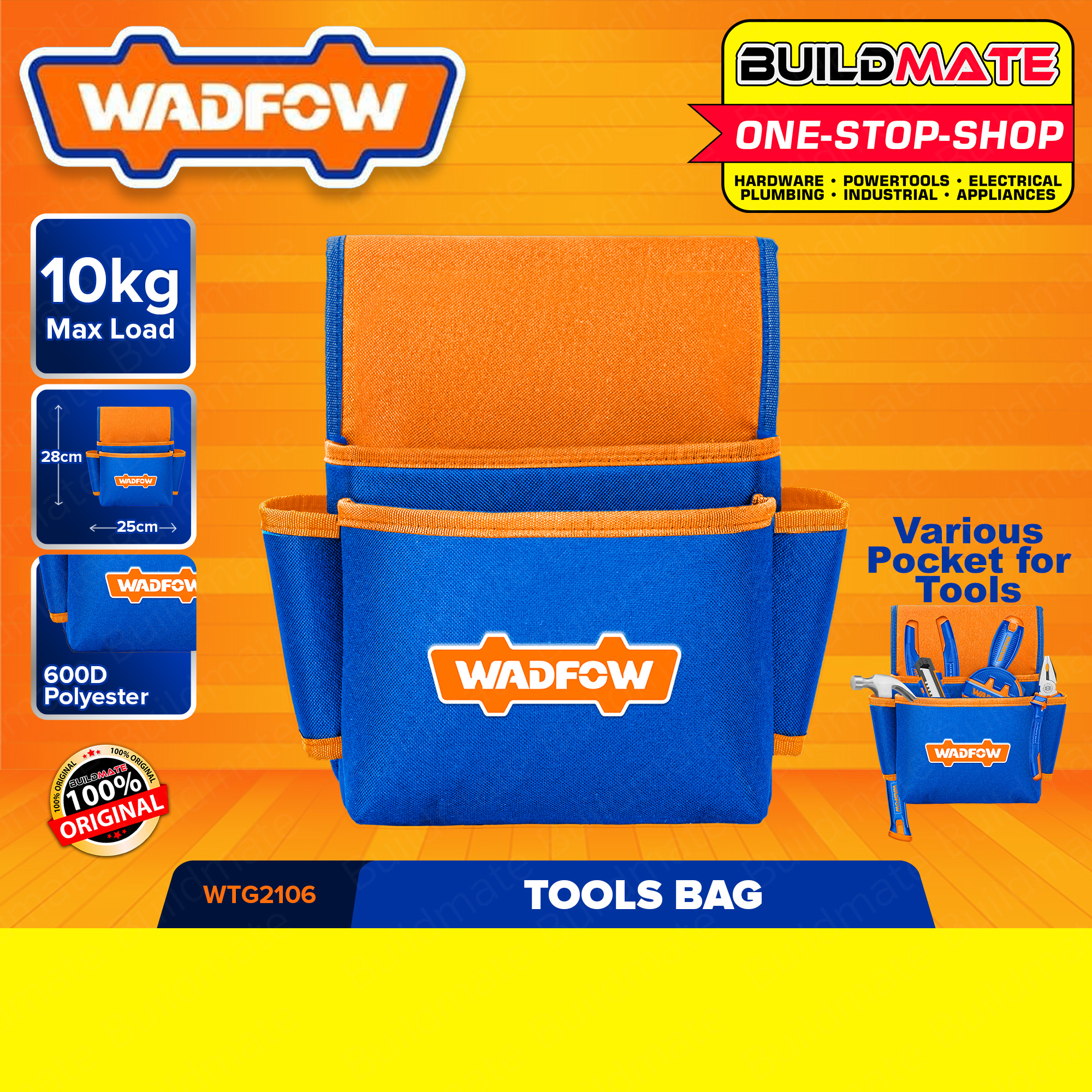 BUILDMATE Wadfow Tools Bag Waist Tool Bag Belt DIY Multi Purpose Bag ...