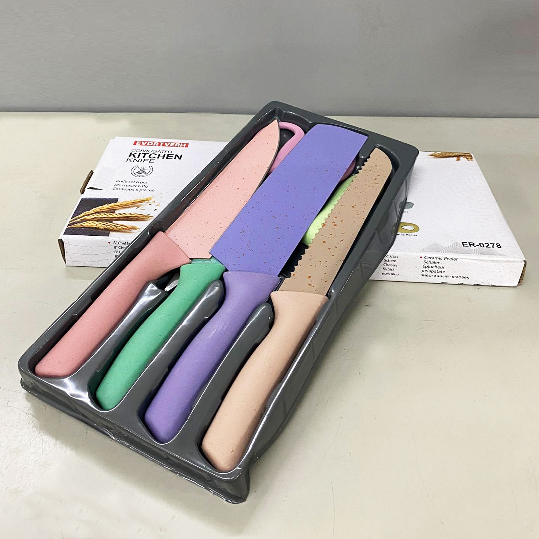 EIDERFINCH ER-0278 6PCS Colorful Kitchen Knives Set | Lazada PH