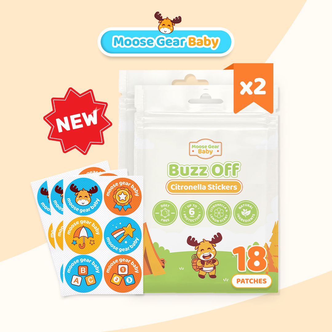 Moose Gear Baby Buzz Off 36pcs (2PACKS) Citronella Sticker Lemon Scent ...