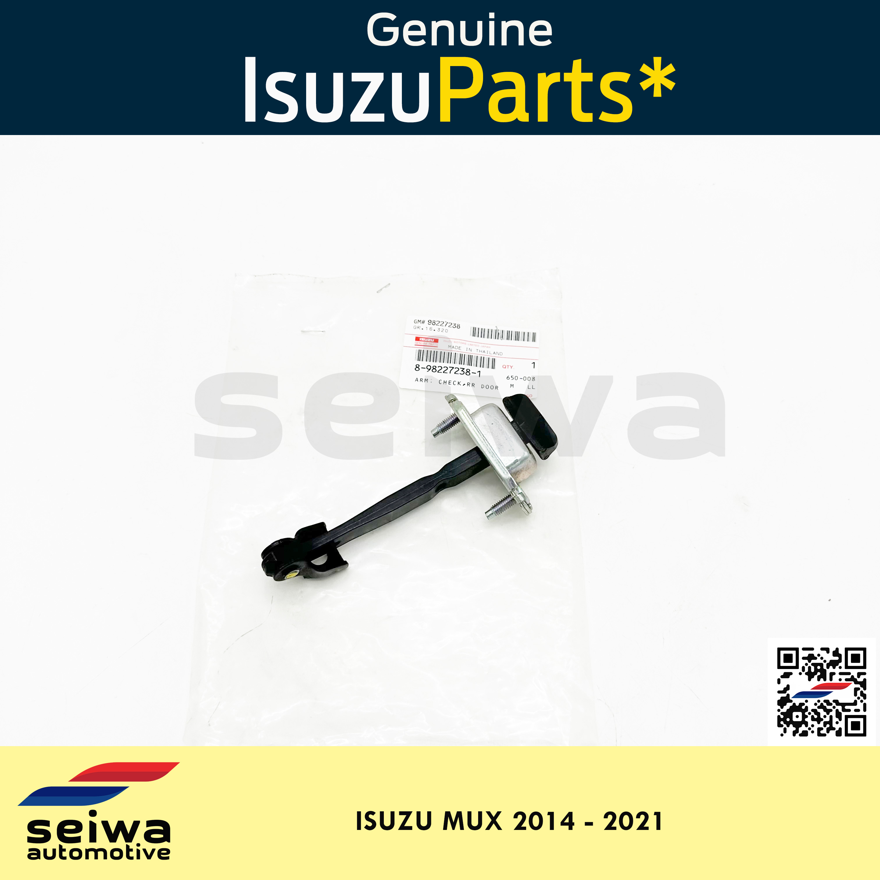 [1 PIECE] [2014 - 2021] Isuzu MUX Door Check REAR - Genuine Isuzu Auto ...