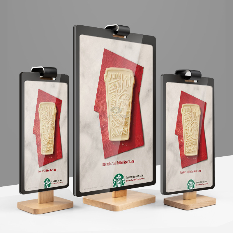 FANTASY E LIFE SVIAO Wooden PVC Page-turning Menu Holder Loose Leaf ...