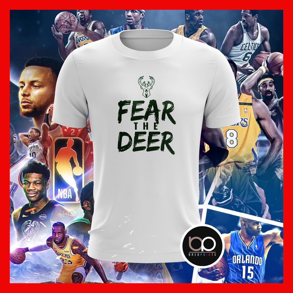 Milwaukee Bucks NBA Basketball Team Fear the Deer Tshirt for Men 06 ...
