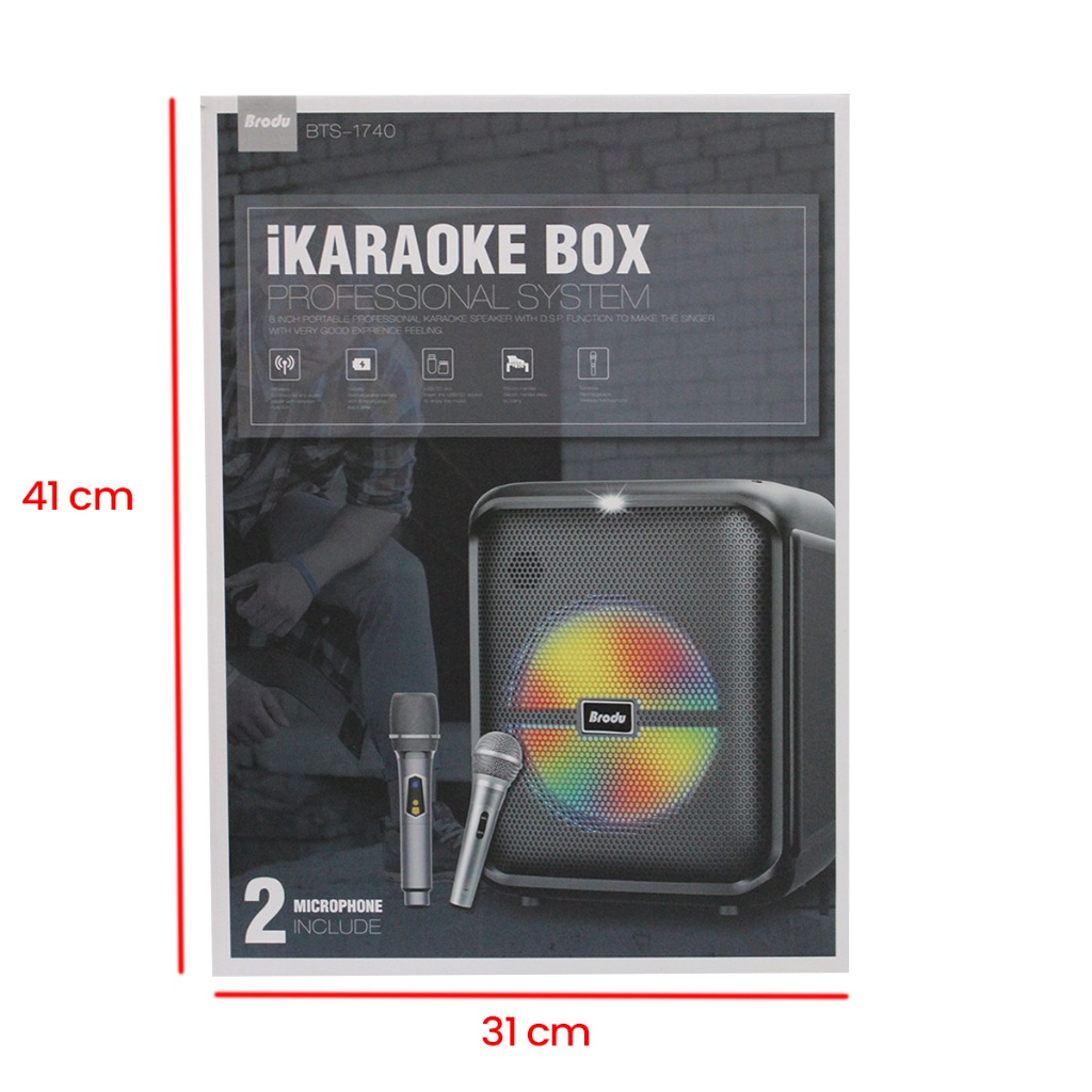 Brody BTS-1740 IKARAOKE BOX Professional System Bluetooh Speaker With ...