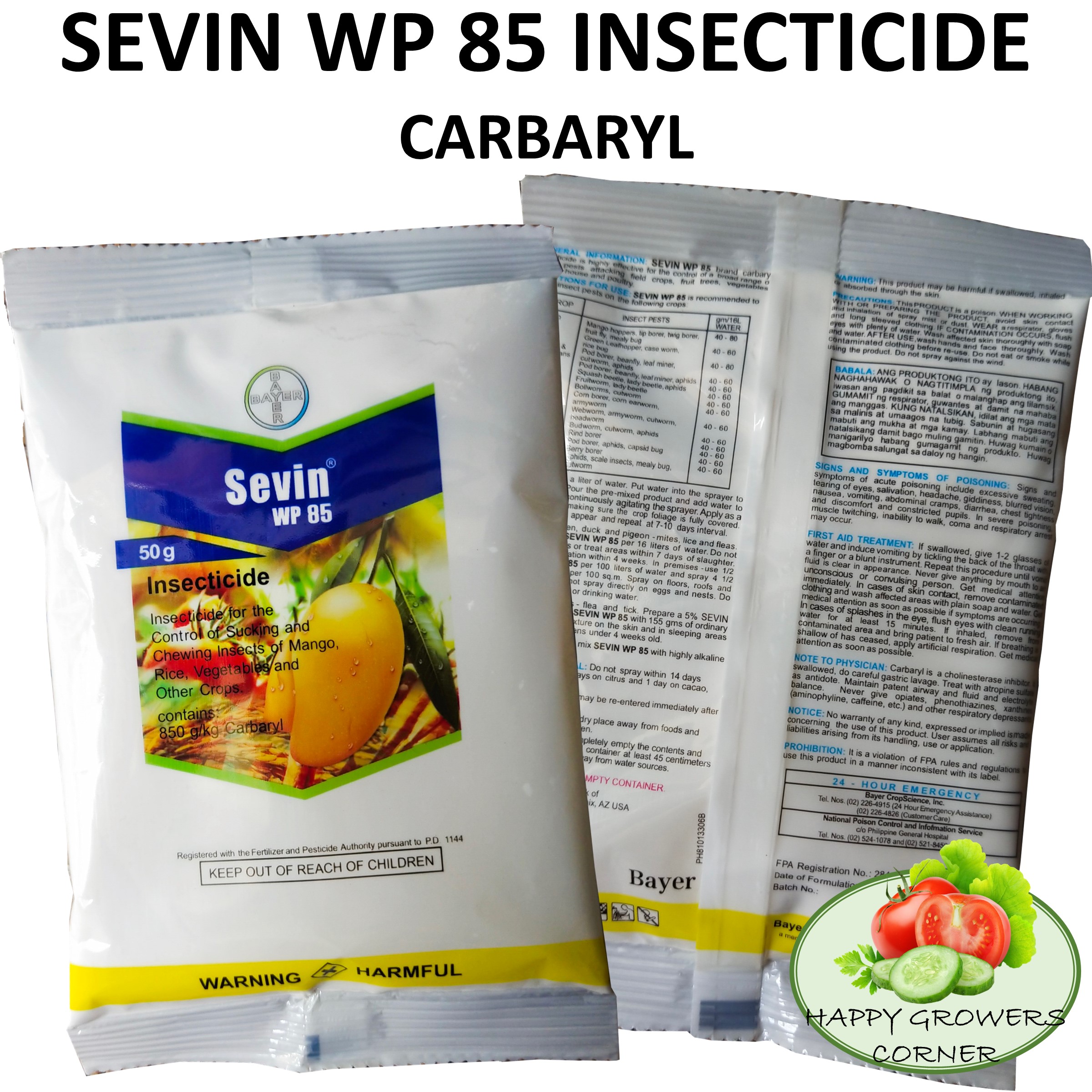 BAYER SEVIN WP85 POWDER (250g) For Plants ANTI TICK (garapata) AND FLEA ...