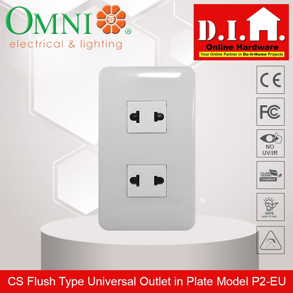 Do-it-Home OMNI CS Flush Type Universal Outlet in Plate Model P2-EU ...