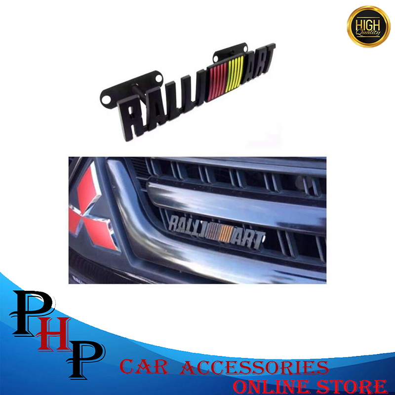 Metal Ralliart Front Sport Racing Grille Grill Badge Emblem Decals Fit ...
