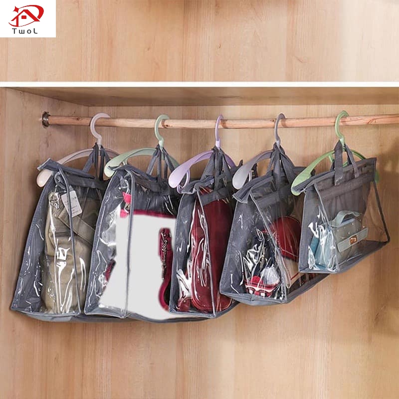 TwoL Handbag Dust Cover PVC Women Purse Dustproof Cover Leather Bag ...