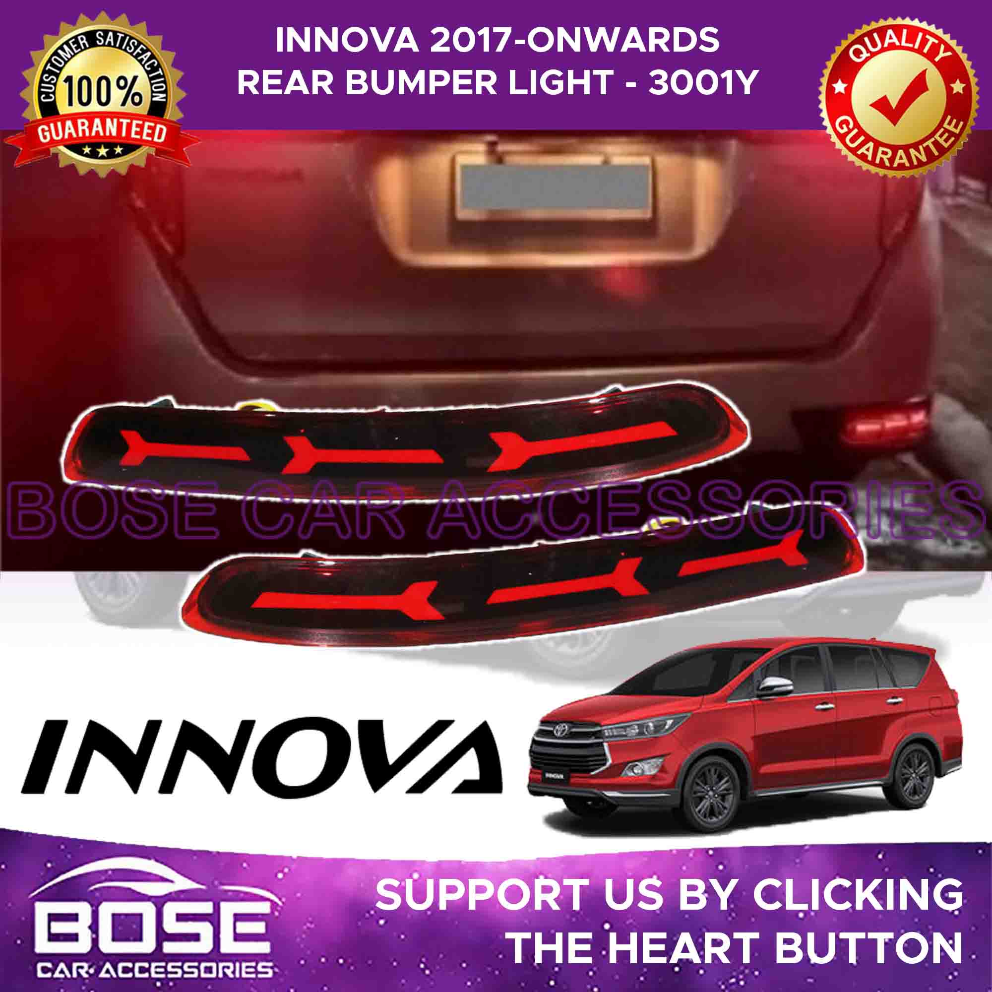 Rear Bumper Light for Toyota Innova V G J E 2016 2017 2018 2019 2020 ...