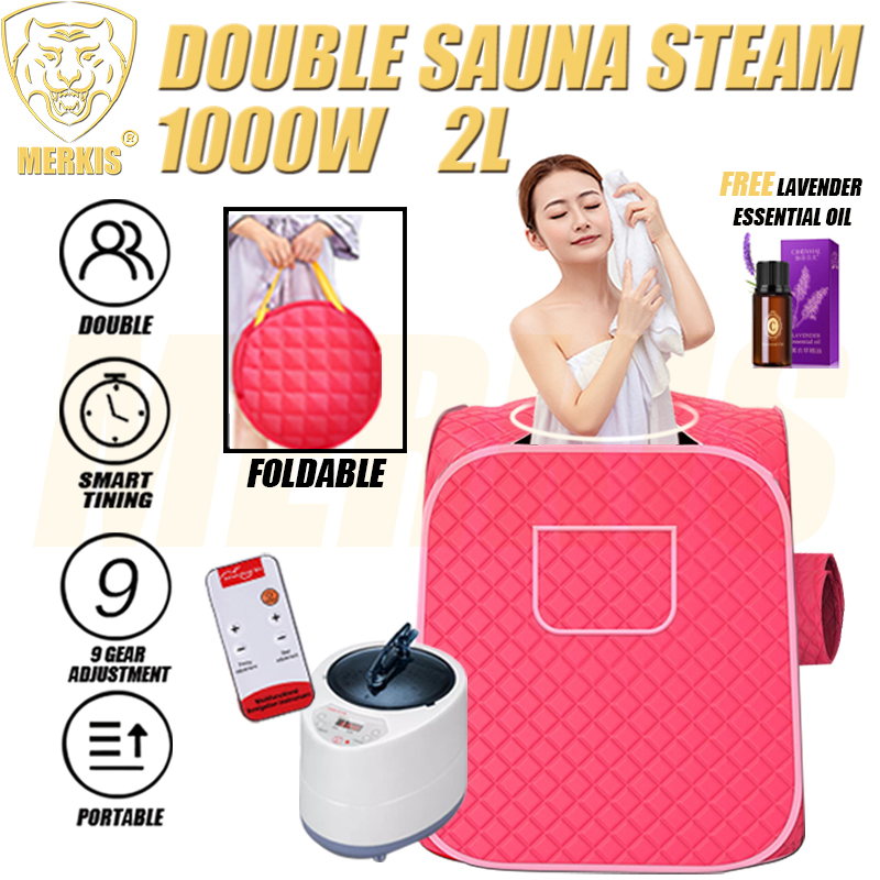 Double Sauna Steambath With Remote Portable Foldable Steam Sauna Sweat ...