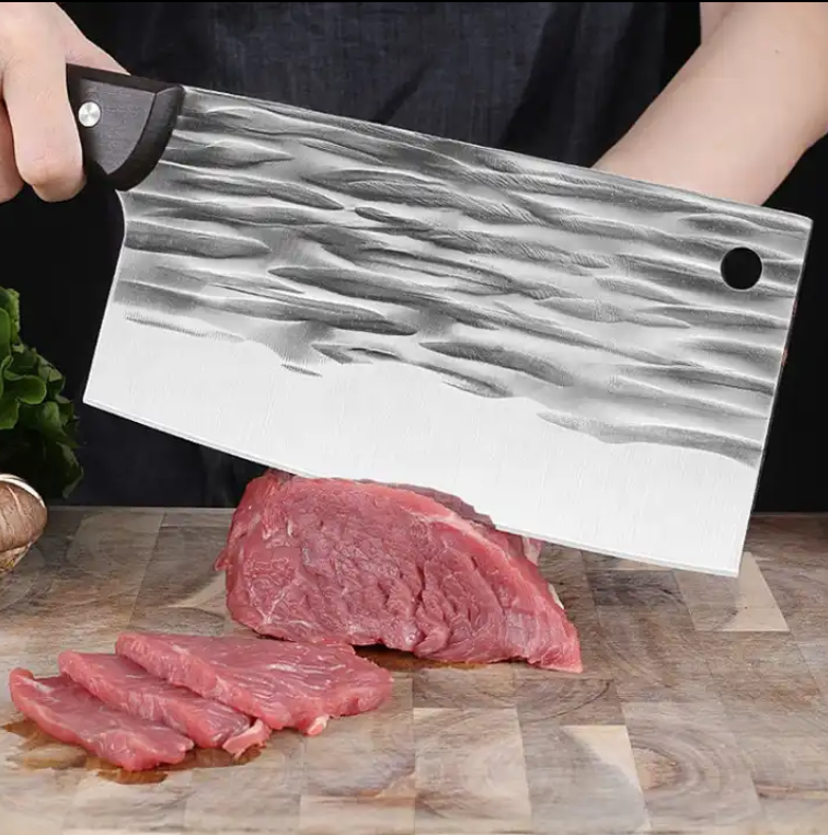 【HNA】Chinese heavy square blade wood grain handle cleaver knife ...