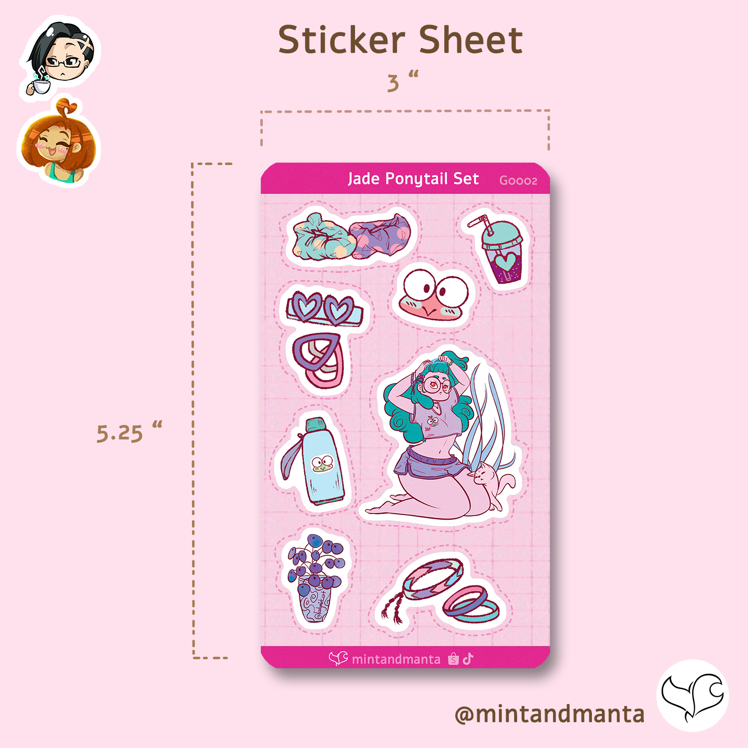 Sticker Sheet - Jade Ponytail Kiss Cut Stickers | Journal Stickers ...